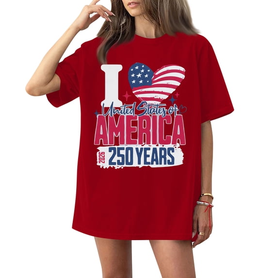 250th Anniversary for Women USA Flag Patriotic Oversized T Shirt Short ...