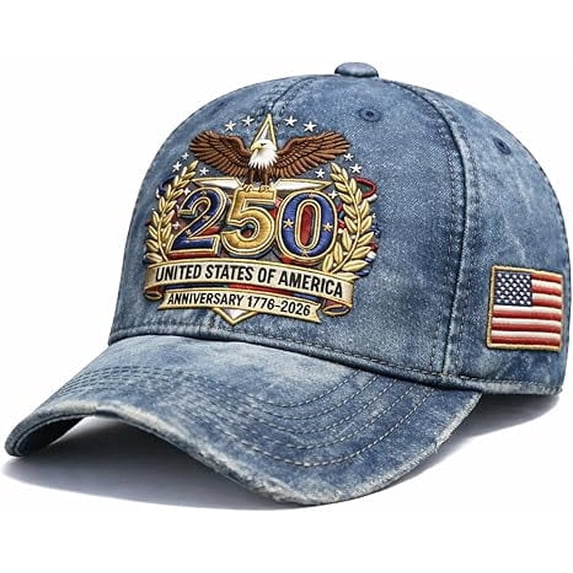 250th Anniversary of The United States Embroidered Cap, New Adjustable ...