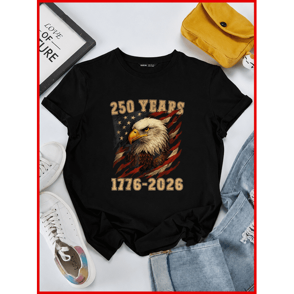 250th Birthday 250 Years USA 1776 2026 Patriotic Gift Unisex T-Shirt, S ...