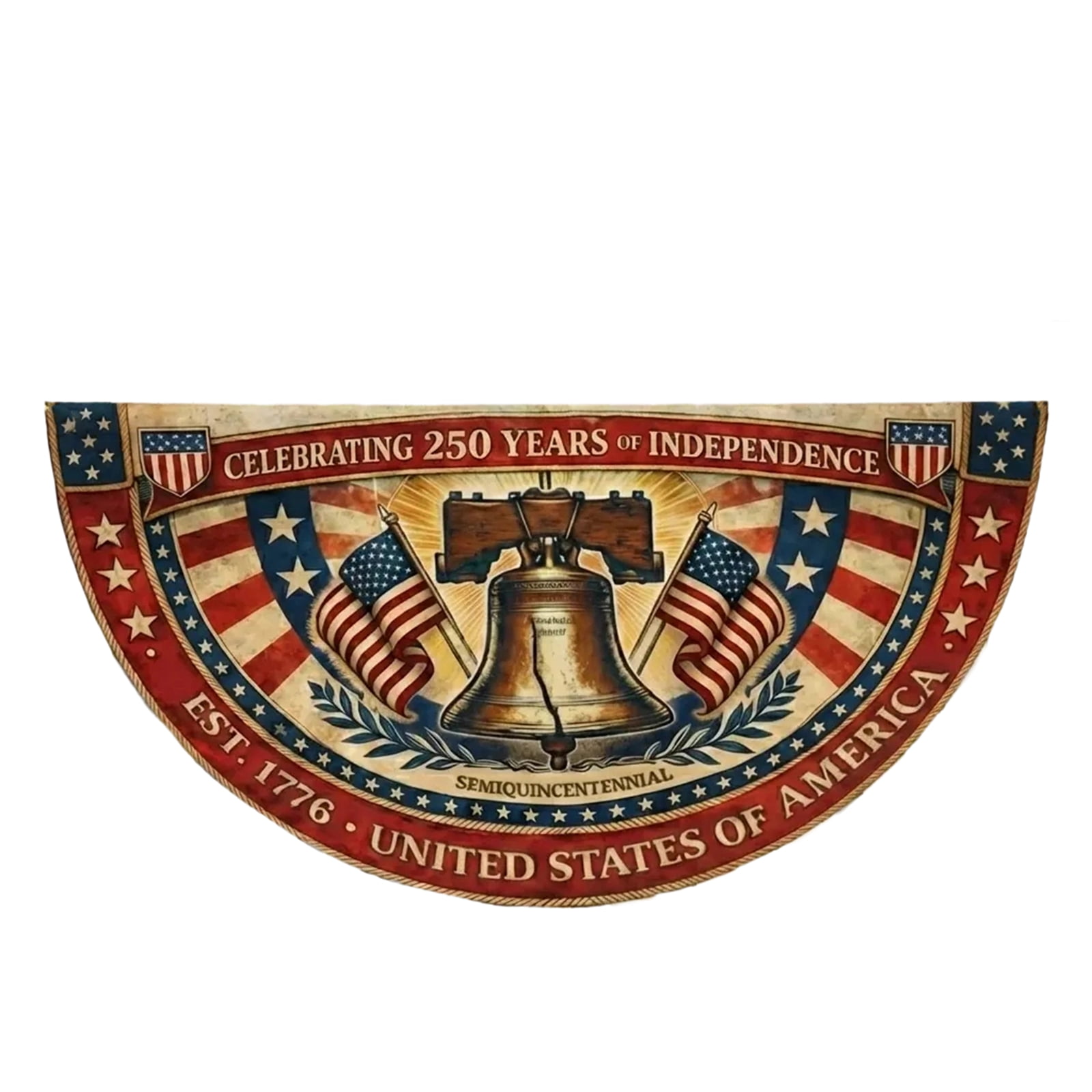 250th Birthday Pleated Fan Flag 18x35 Inch 1776-2026 America Bunting ...