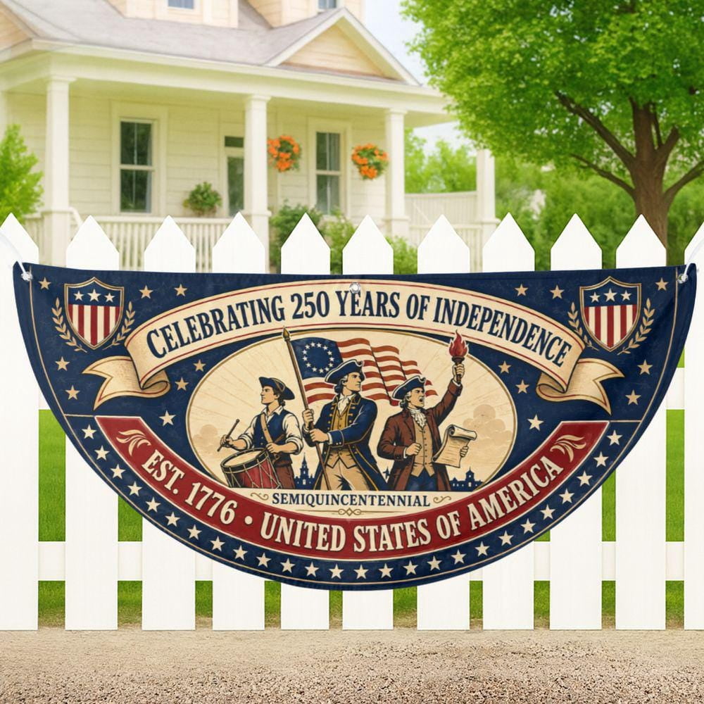 250th Independence Anniversary Semicircle Flag, USA Semiquincentennial ...