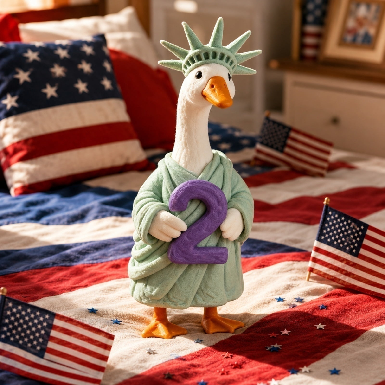 250th Independence Day Goose Outfit Decor, Patriotic Tabletop Ornament ...