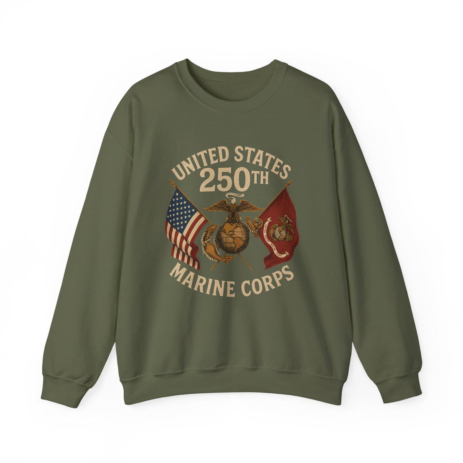 250th Marine Corps Birthday Sweatshirt, USMC Anniversay Crewneck ...