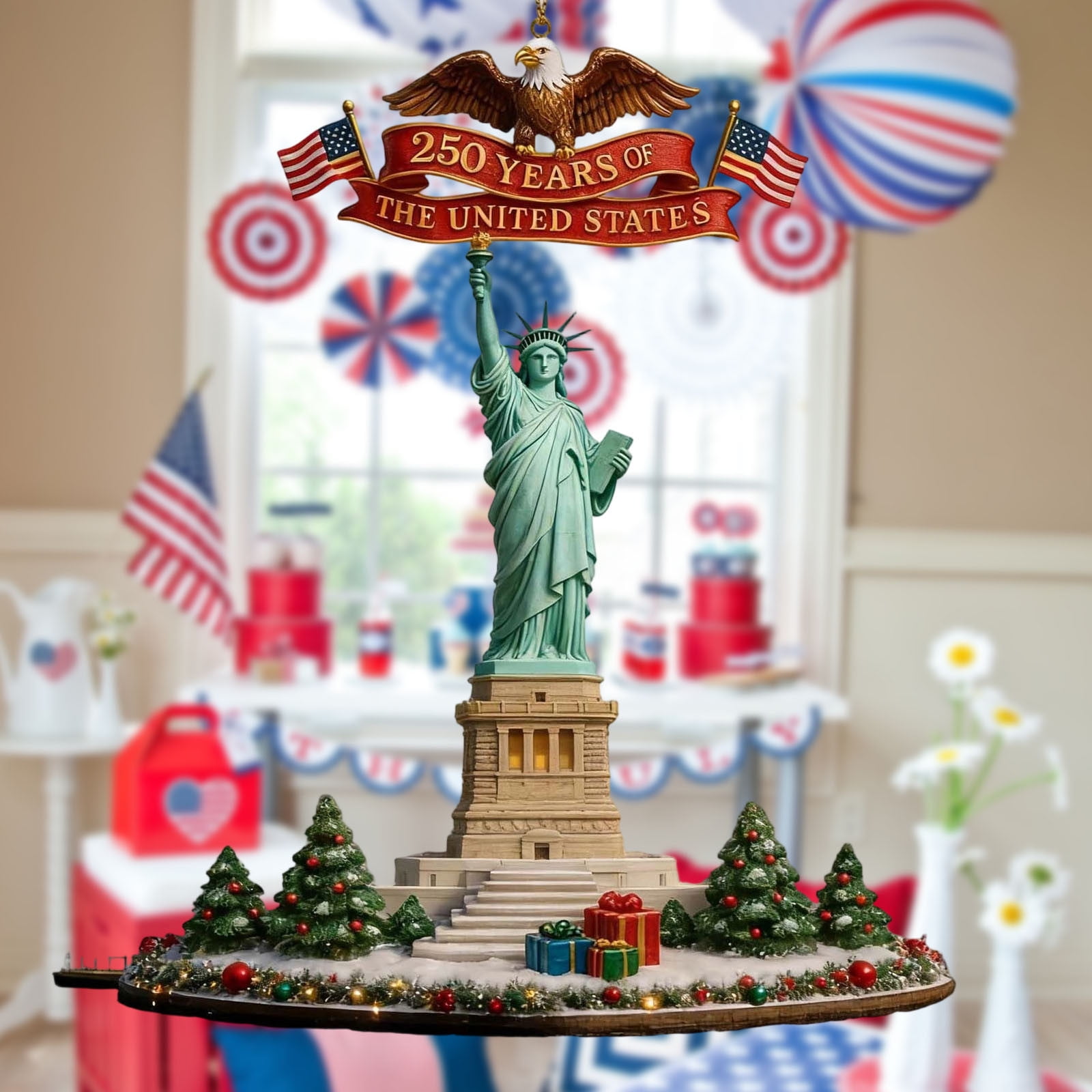 250th Patriotic Ornament USA Acrylic Hanging Christmas Tree Decoration ...