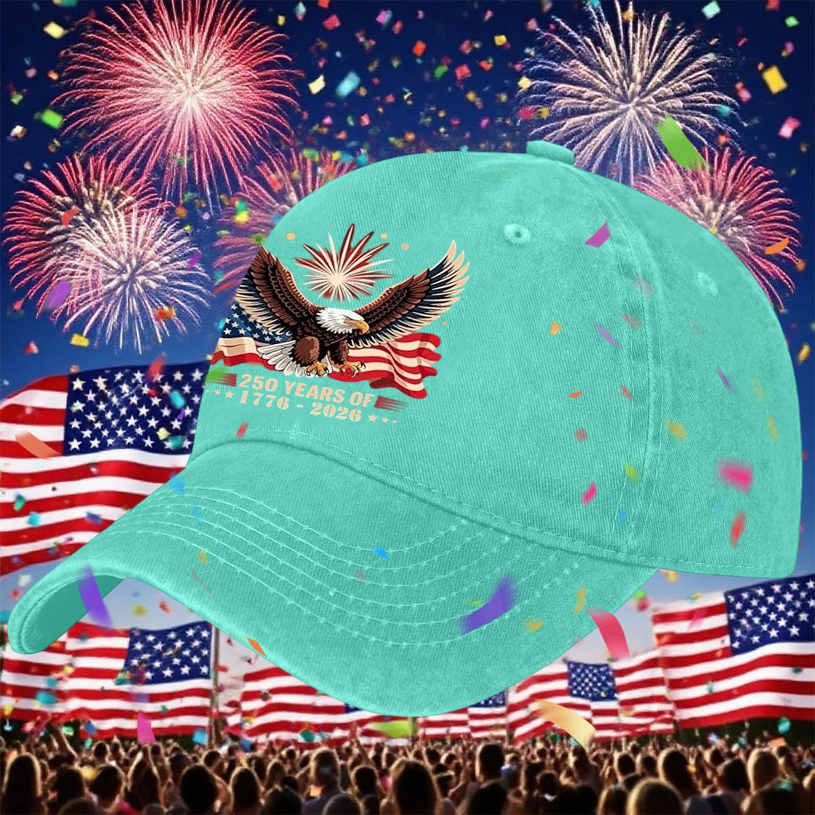 Anniversary for USA Ball Hat, Patriotic Hat, Vintage Washed Cotton ...