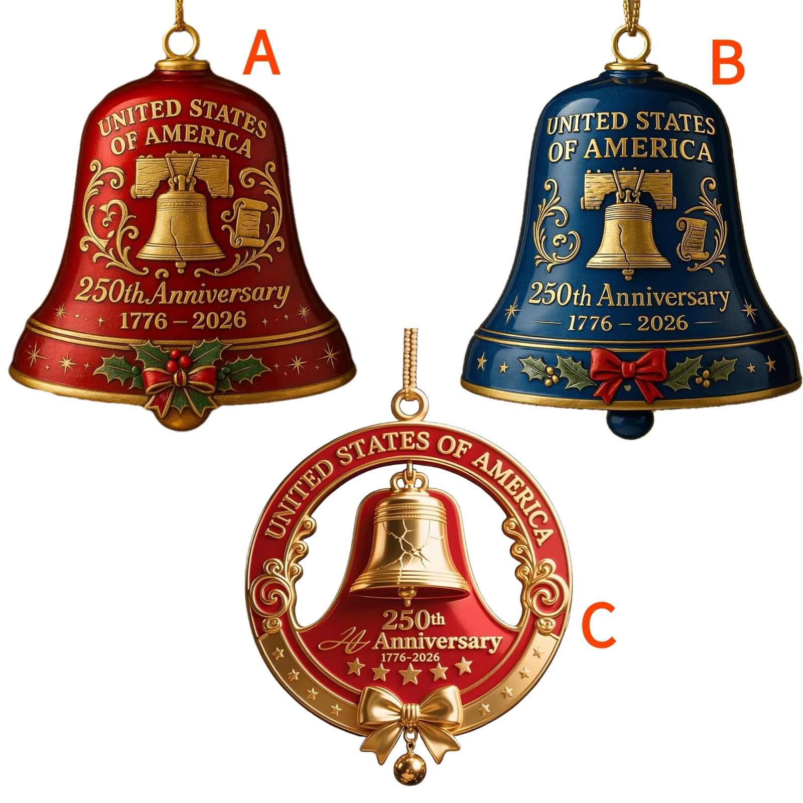 250th USA Anniversary Bell - Metal Handmade, Garden & Fence Decor ...