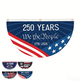 250th USA Anniversary Half Fan Flag, 1776-2026 Patriotic Bunting, 200D ...