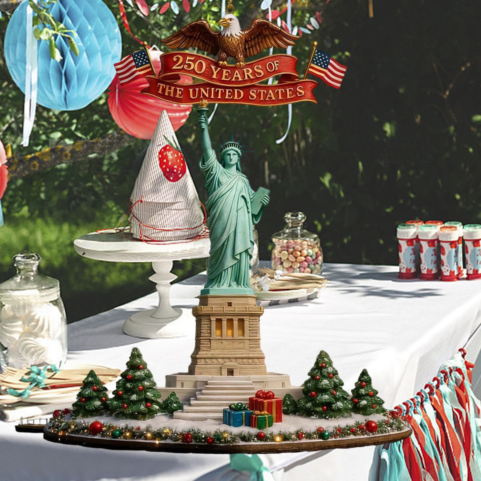 250th USA Patriotic Ornament Acrylic Christmas Tree Decoration ...