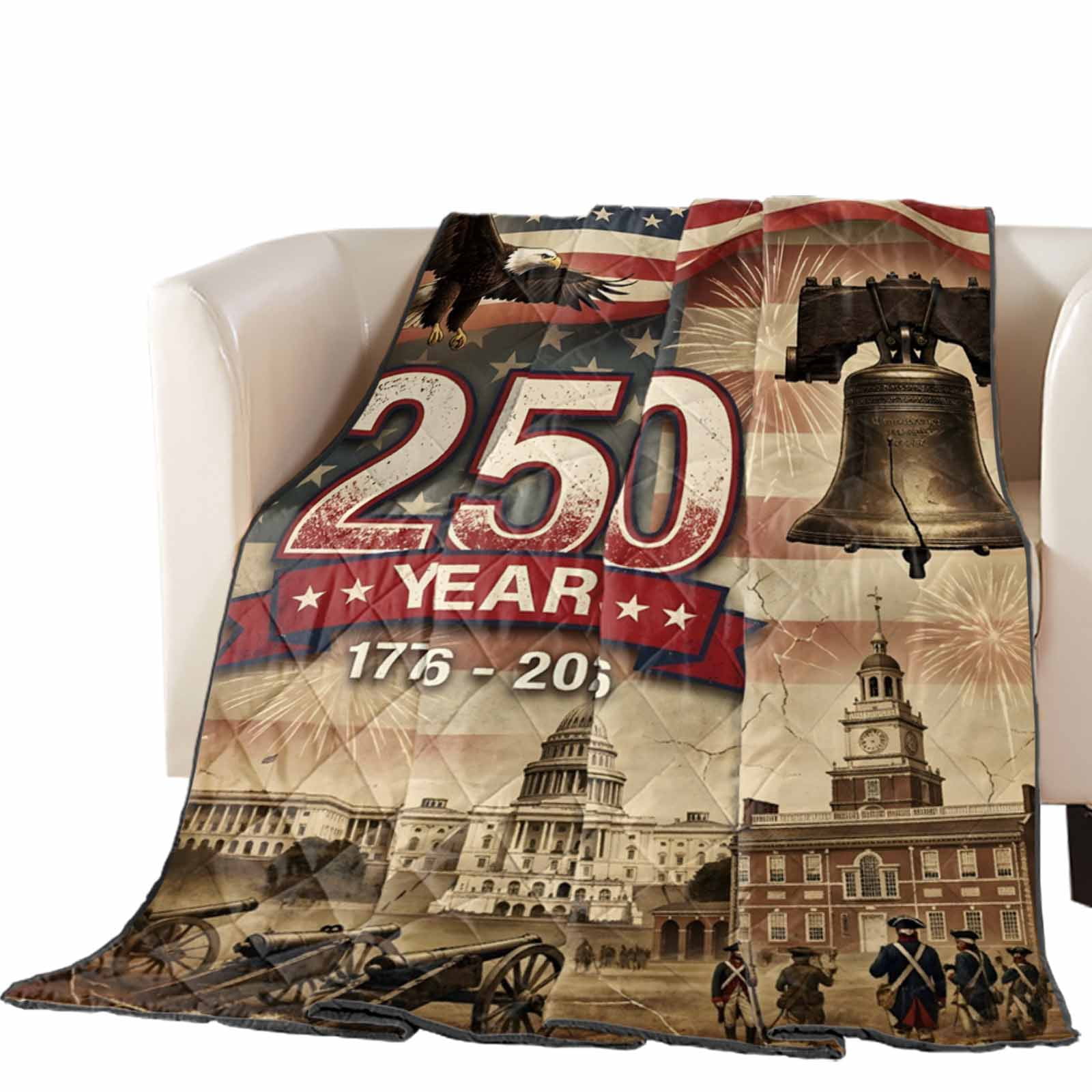 250th Years Quilted Comforters Cooling Blanket California King Size ...