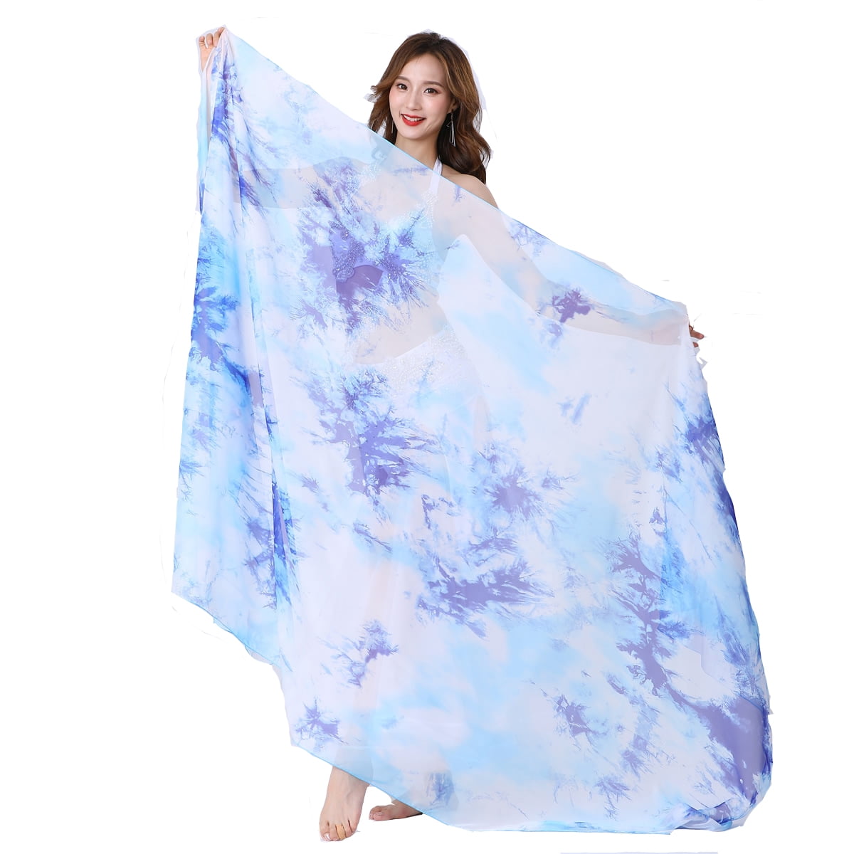250x120cm Belly Dance Scarf Hand Scarf Hand Thrown Gauze Gradient Tie ...