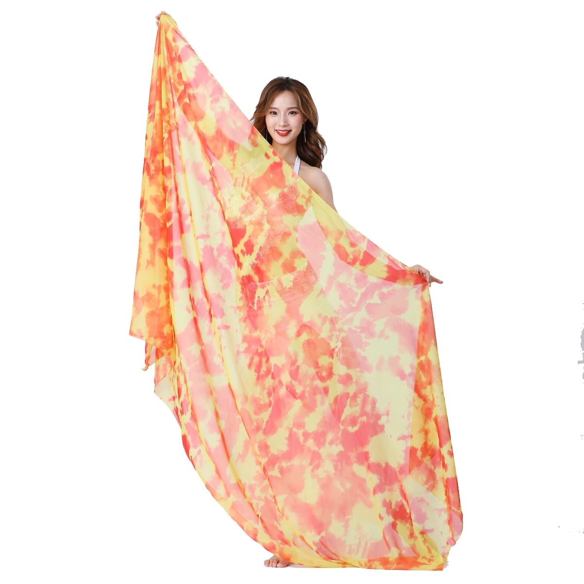 250x120cm Belly Dance Scarf Hand Scarf Hand Thrown Gauze Gradient Tie ...