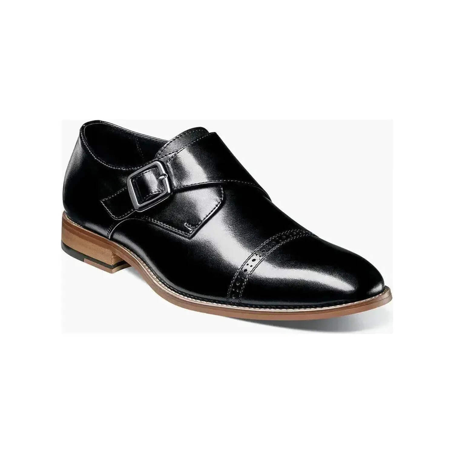 25162,Stacy Adams Leather Shoes Desmond Cap Toe Buckle Strap All Colors ...