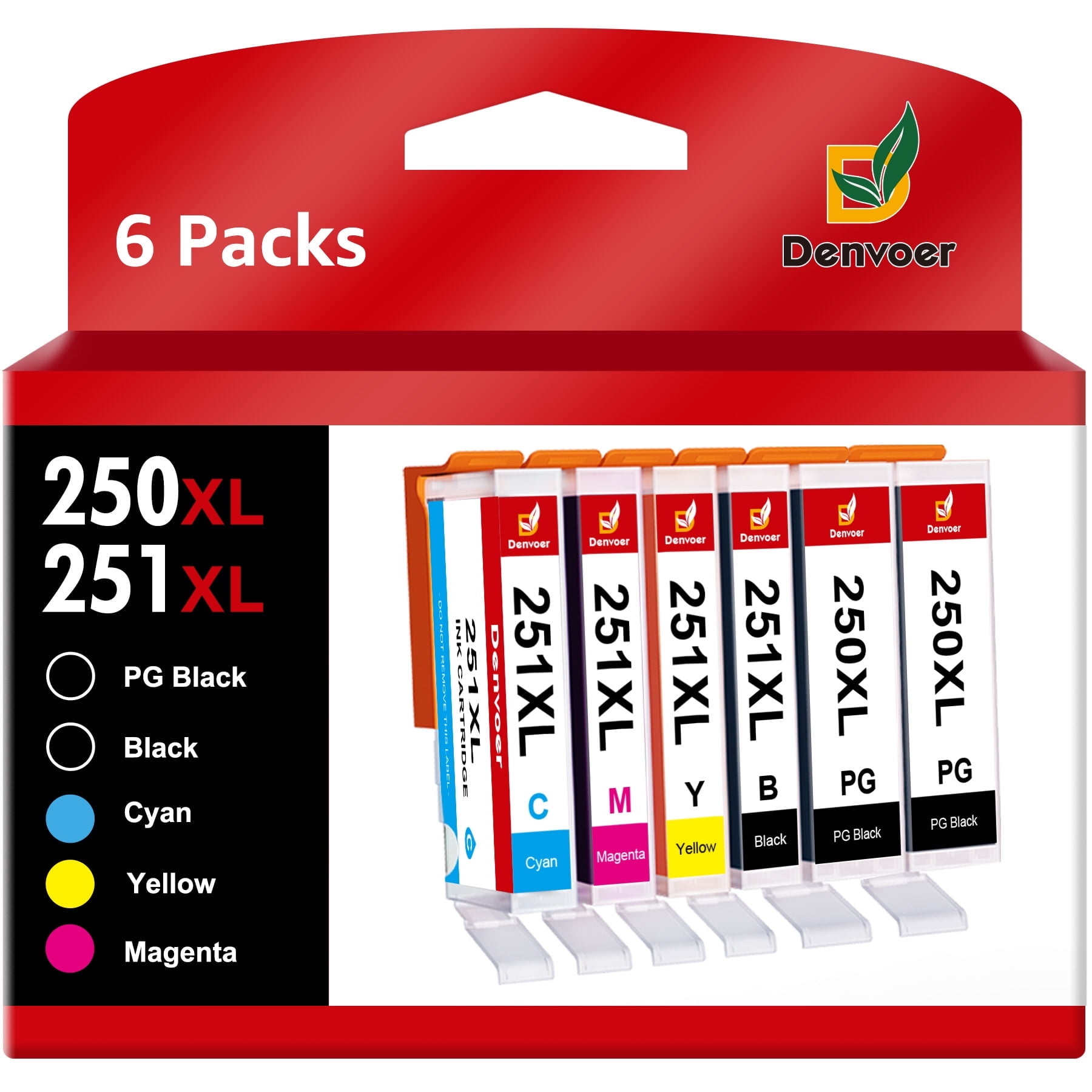 251XL 250XL Ink Cartridges Replacement for Canon 250 251 XL PGI-250XL ...
