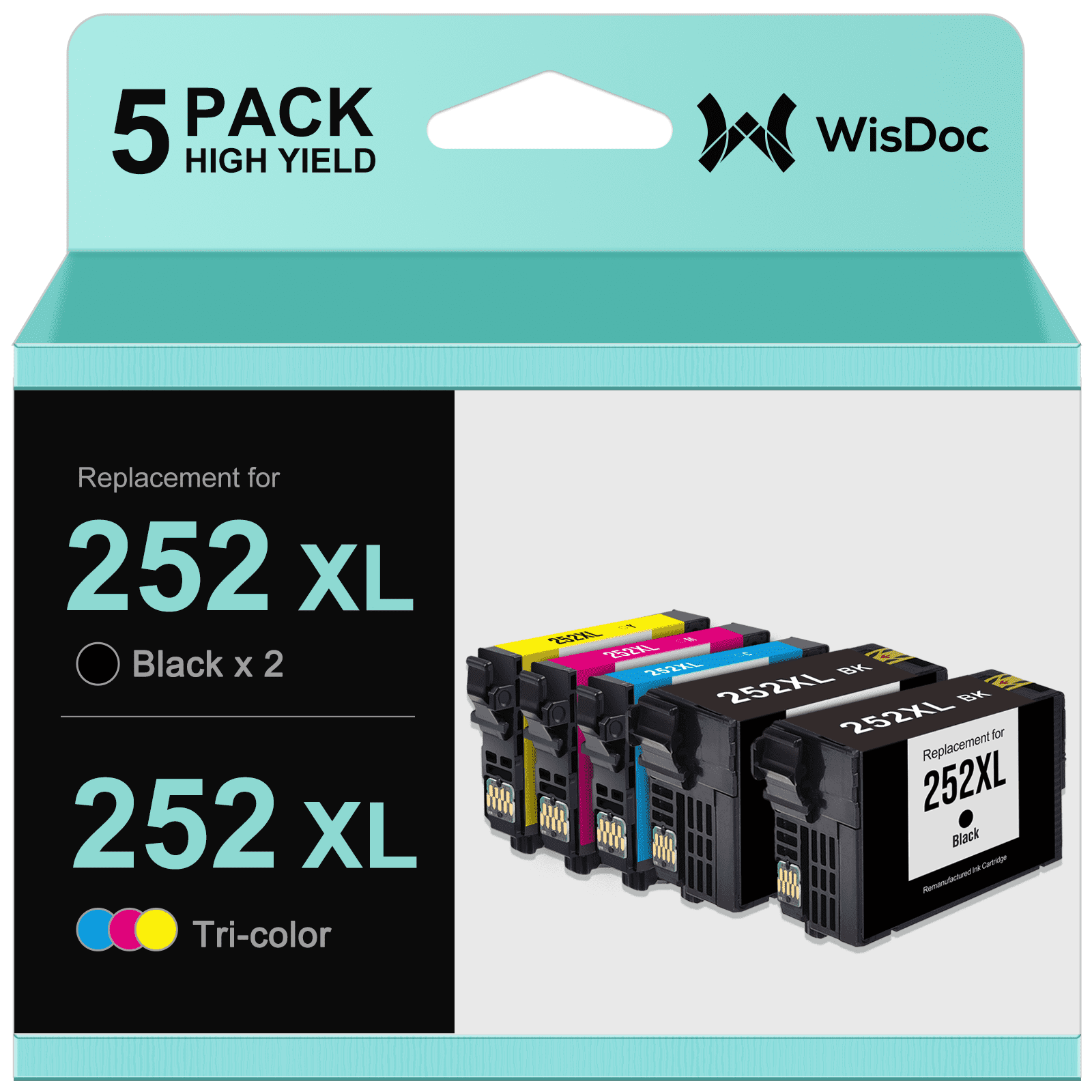 252 252XL Ink Cartridge for Epson Workforce WF-7620 WF-7710 WF-3640 WF ...