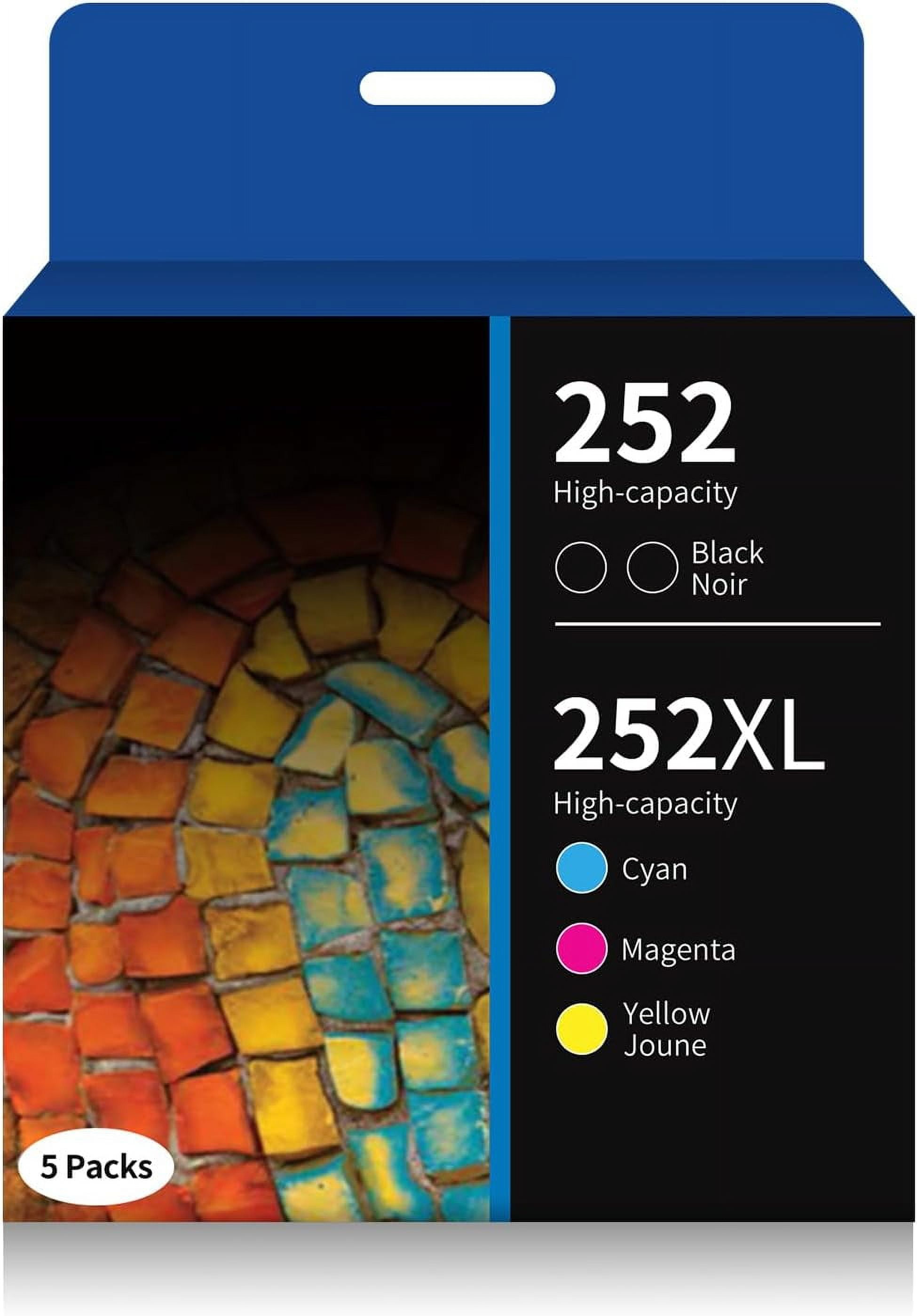 Epson 252XL Ink, 5-Pack for WF-7110, WF-7710, WF-7720, WF-3640, WF-3620 ...