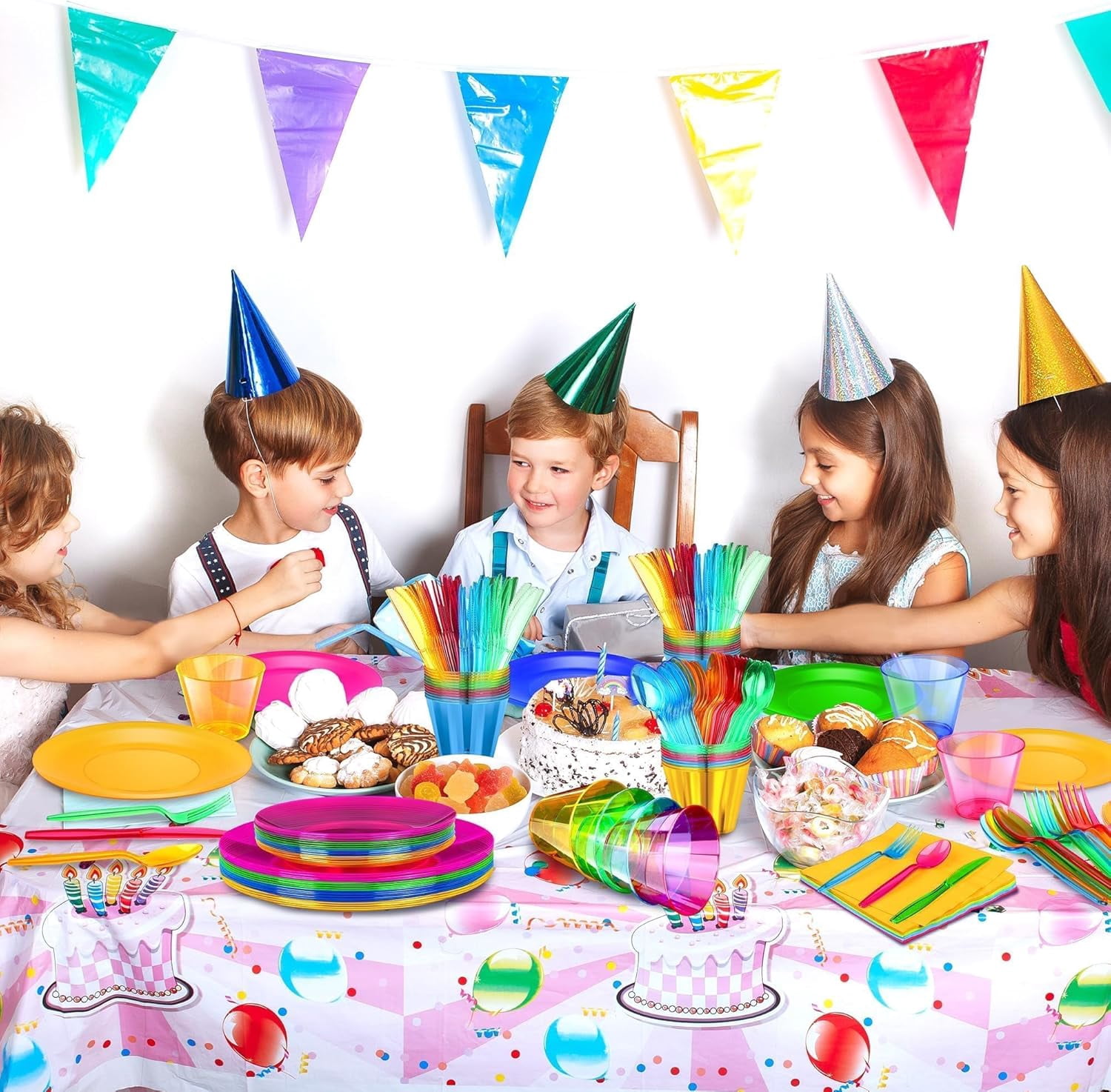 252 PCS Neon Party Supplies Serves 36 Including 7.5 & 10.25 In ...