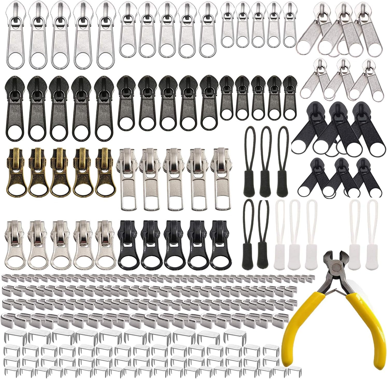 Rongsi Zipper Repair Kit, 252-piece, Universal Fix for Jackets, Luggage ...