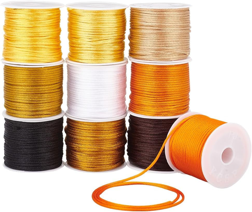 252 Yards Rattail Satin Cord 1.5mm Rat Tail Cord Chinese Knotting Cord ...