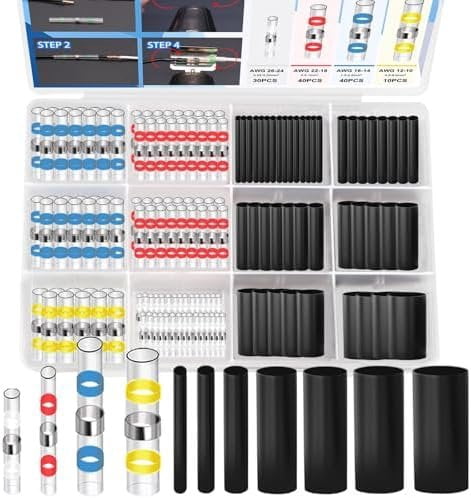 252 count Heat Shrink Solder Seal Wire Connectors Kit -120 Connectors ...
