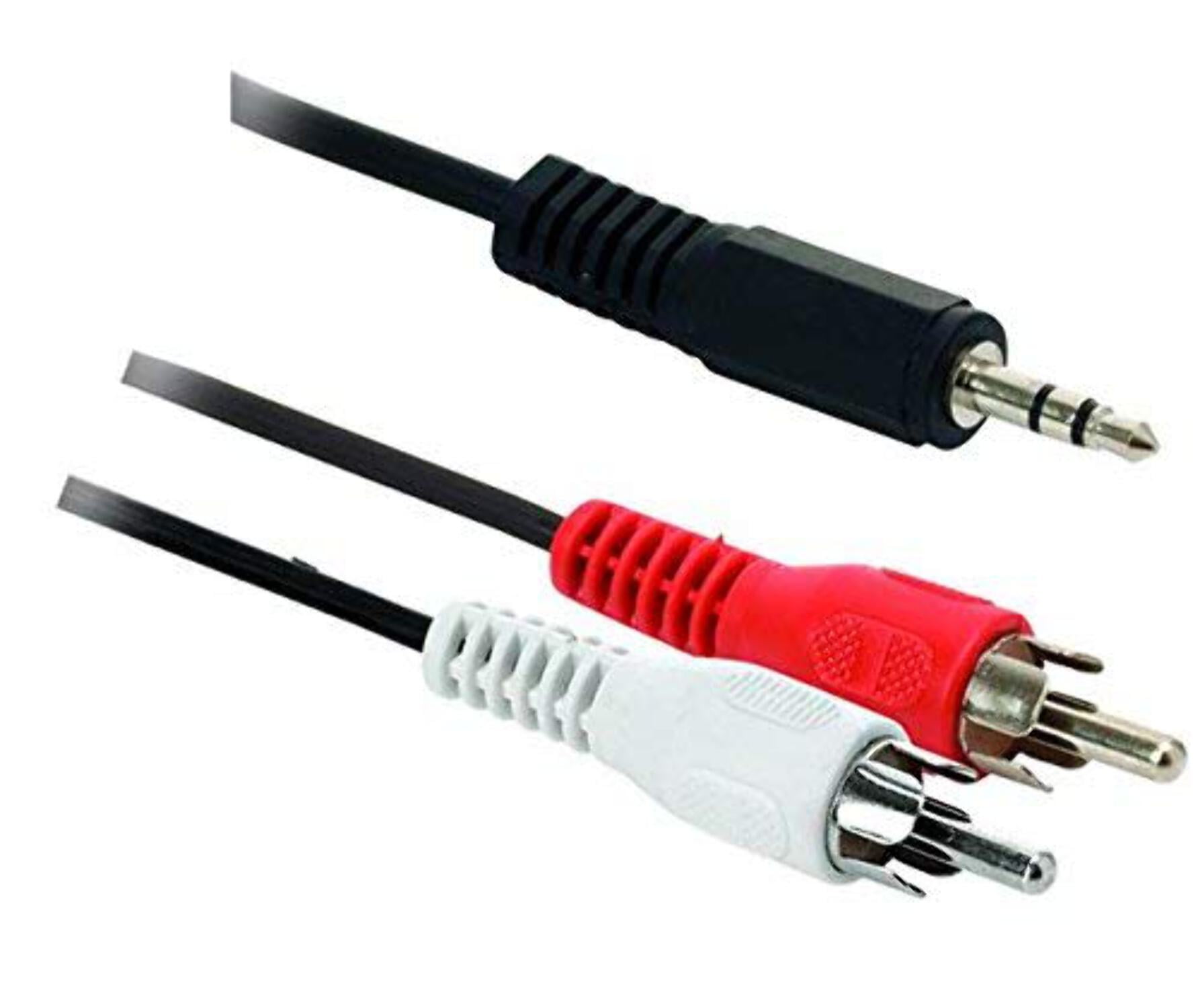 Steren 6in 3.5mm Stereo Plug to 2-RCA Plug Y Audio Cable - Walmart.com