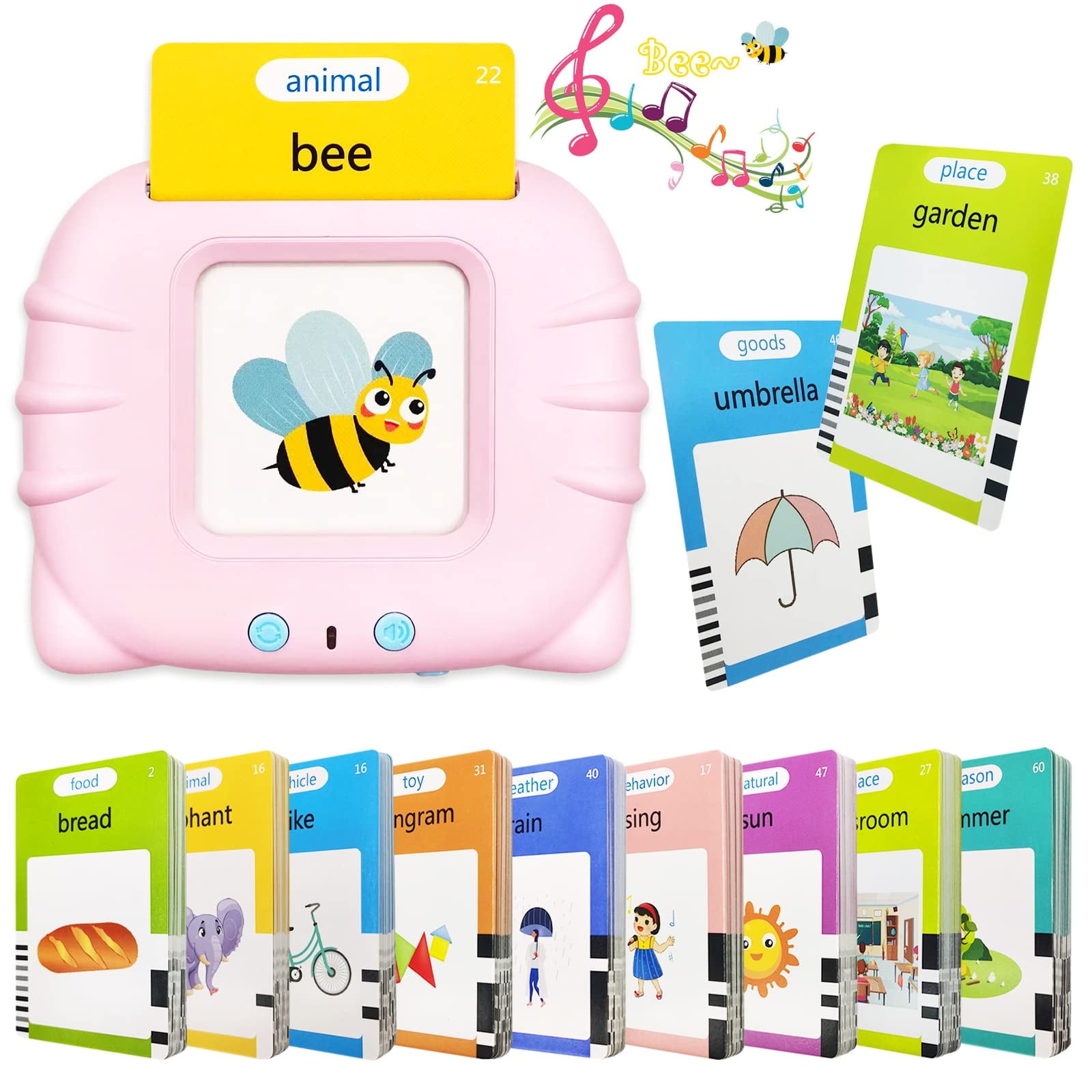 255 Talking Flash Cards Toddler Toys for 2 3 4 5 6 Year Old Boys Girls ...