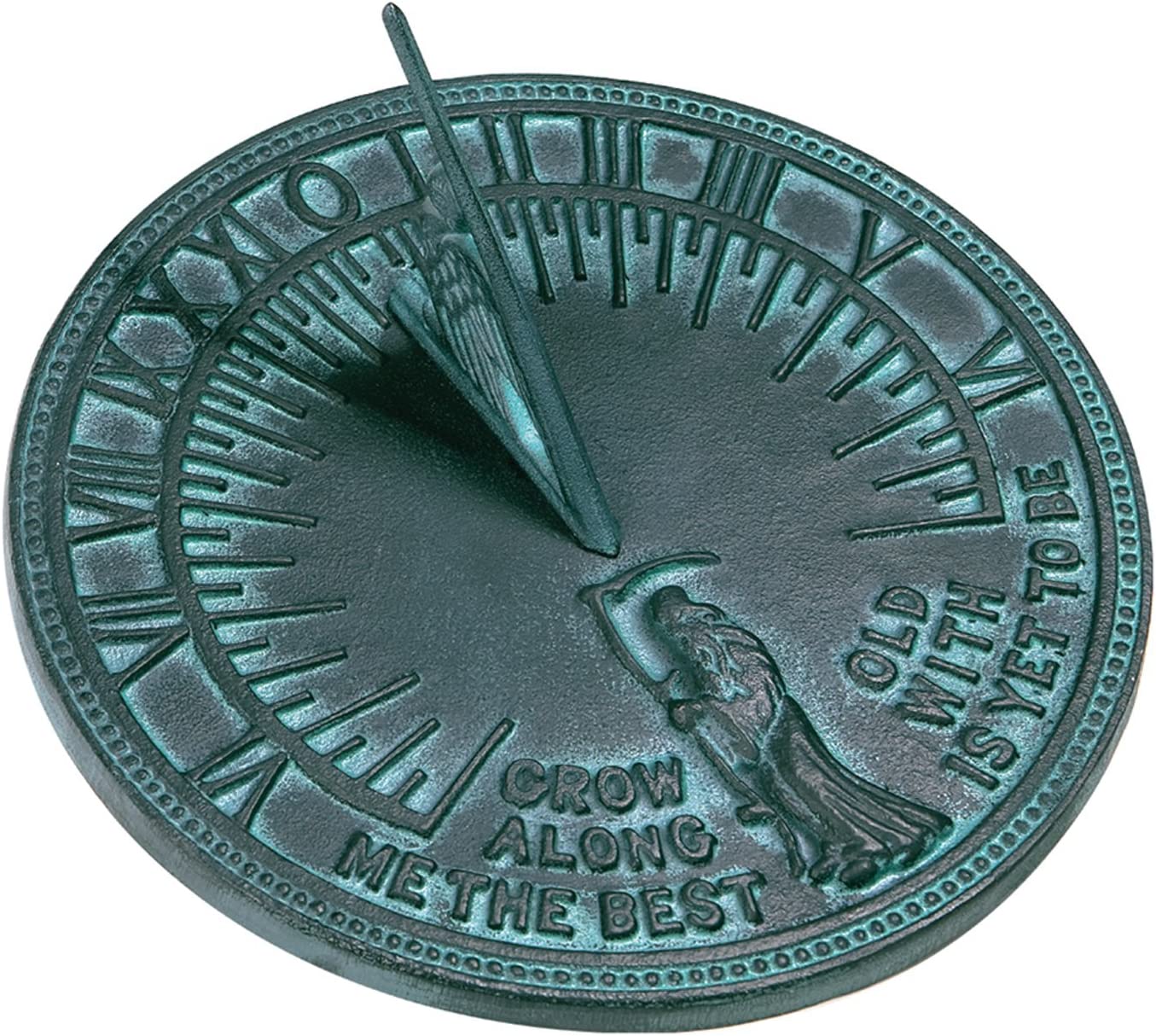 2550 Father Time Sundial, Cast Iron with Verdigris Finish, 11.5-Inch ...