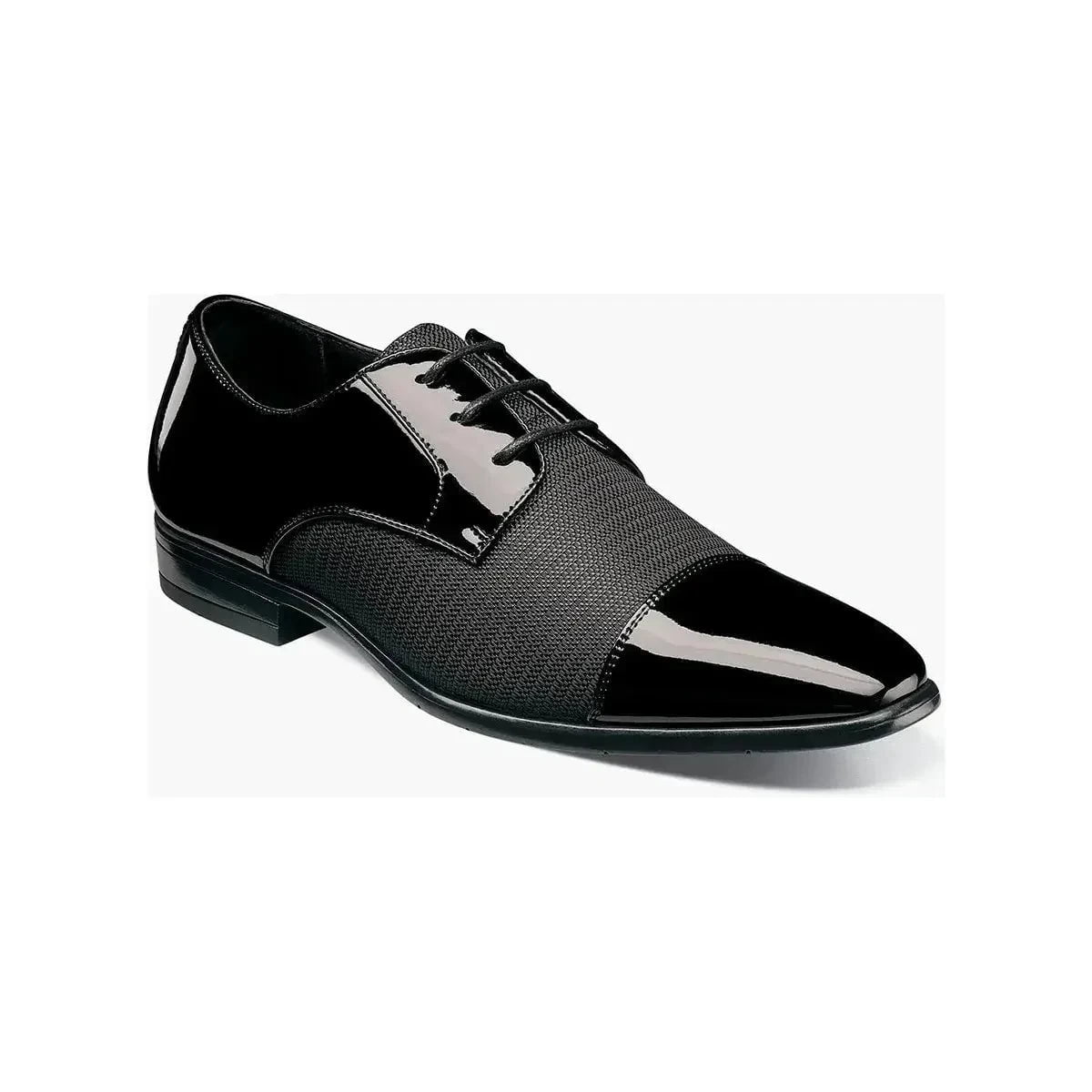 25530 Stacy Adams Shoes Pharaoh Formal Shoes Shiny Woven Black Cap Toe ...