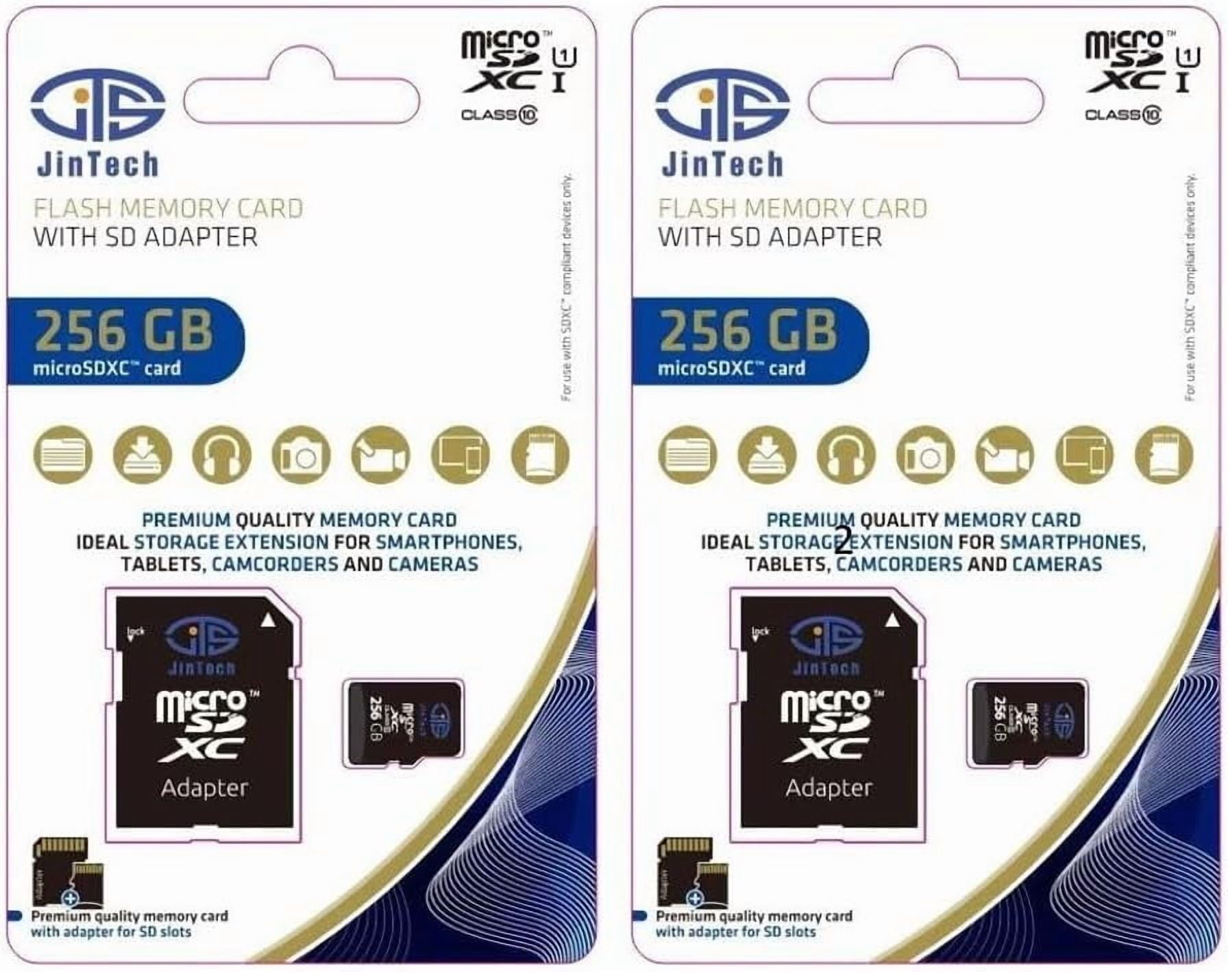 256 GB Micro SD Card Memory. 2 Pack + Adapter. U3, 4K Class 10. SDXC ...