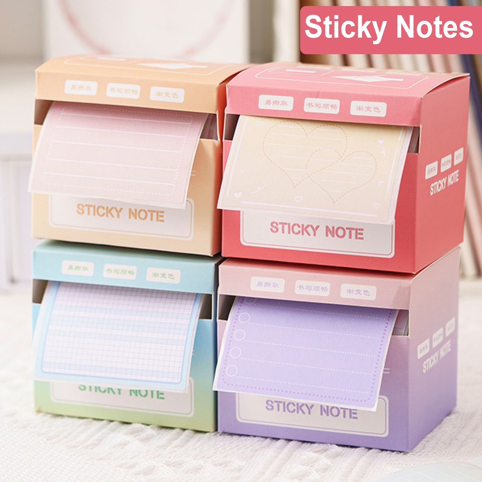 256 Sheets/Box Roll Tape Sticky Notes Full Adhesive Pull Out Dispenser ...