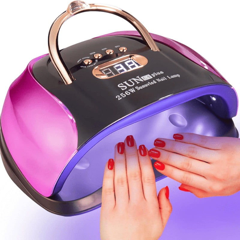 256W High-Power UV LED Nail Lamp with 4 Timer Settings, Automatic ...
