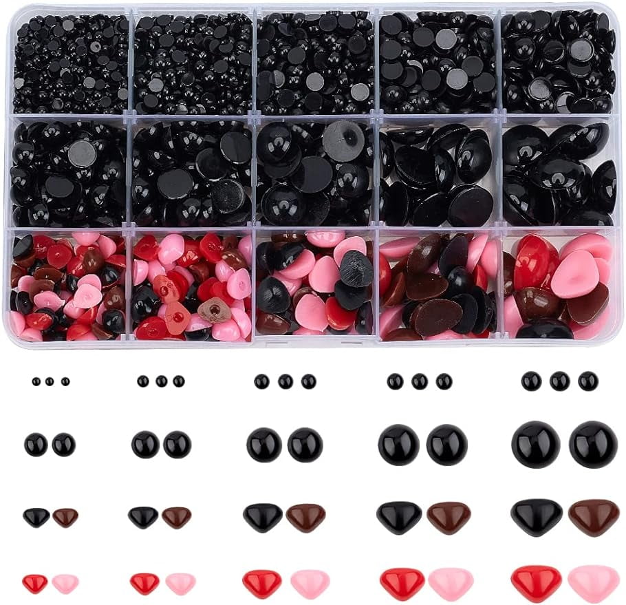 2575Pcs Safety Eyes and Nose Set Craft Plastic Doll Noses Eyes ...
