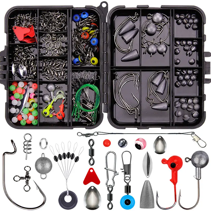 257pcs Fishing Accessories Kit, Freshwater Terminal Tackle Kits ...