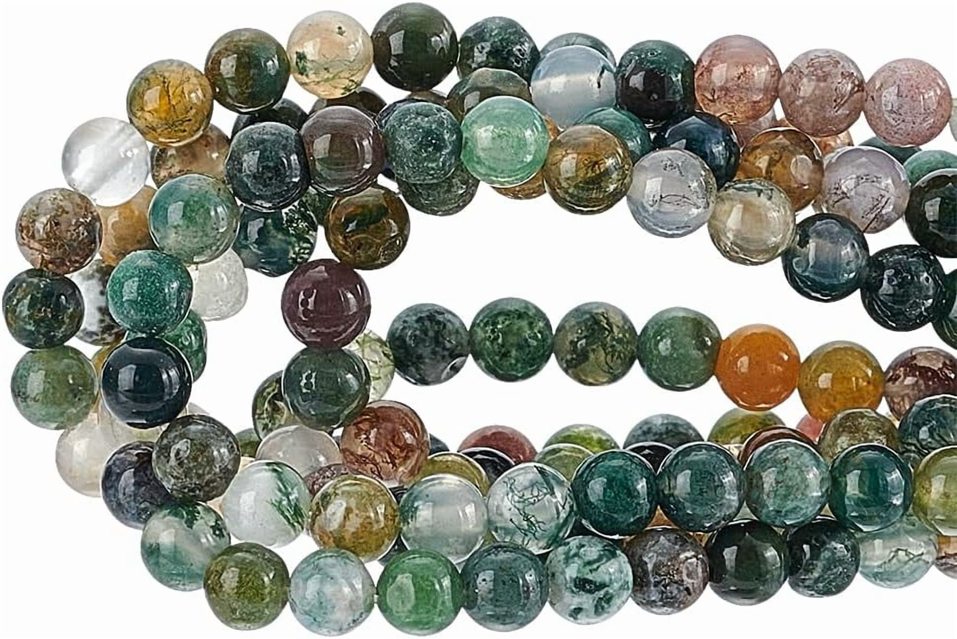 258PCS Natural Indian Agate Beads 4mm Loose Stone Beading Round Smooth ...