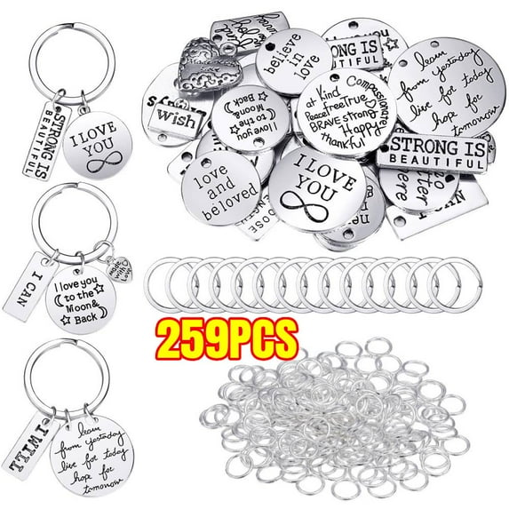 259 PCS Inspirational Motivational Keychains Charms Pendant Keychains ...