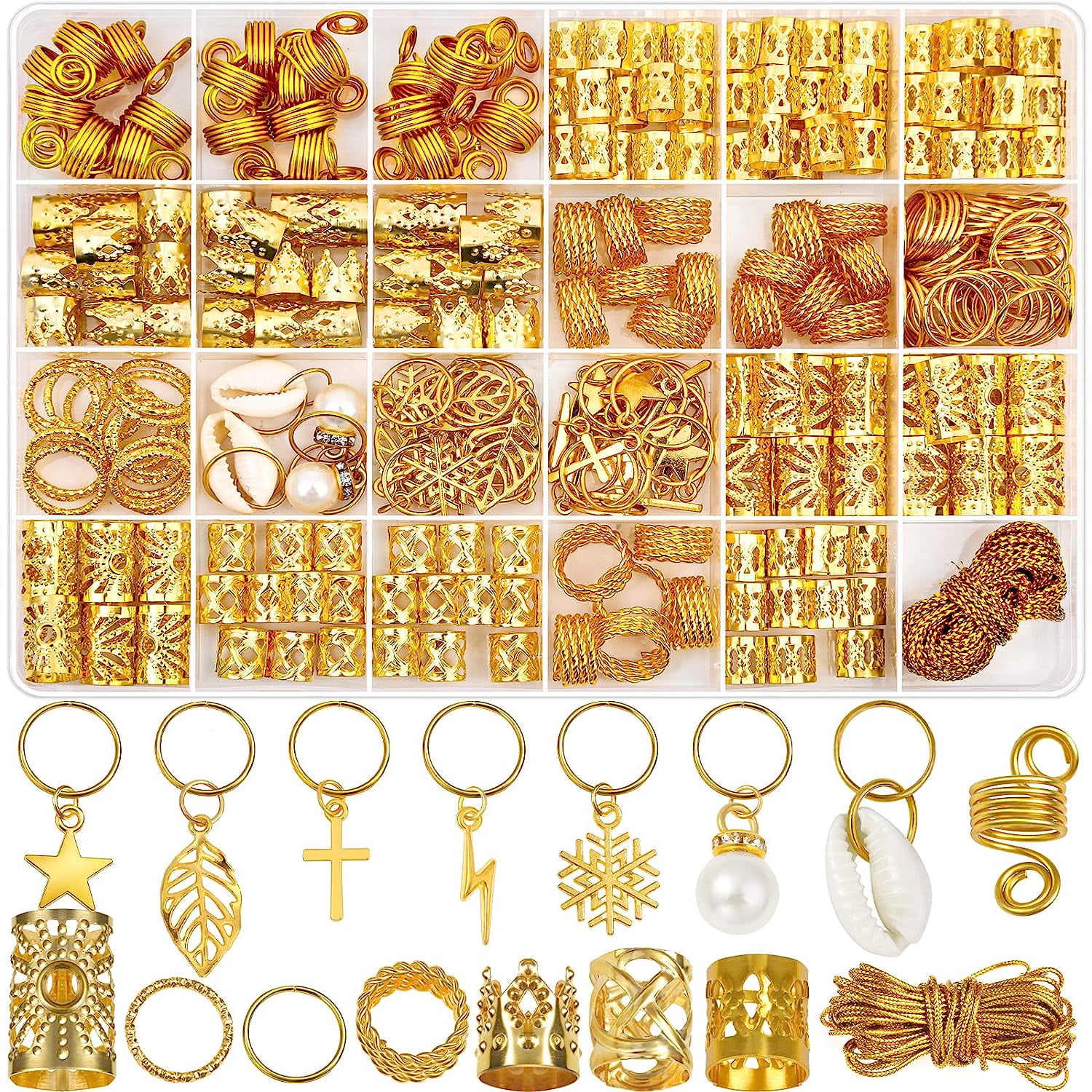 259 Pcs Hair Jewelry for Braids, Loc Jewelry for Hair Dreadlock, Hair ...