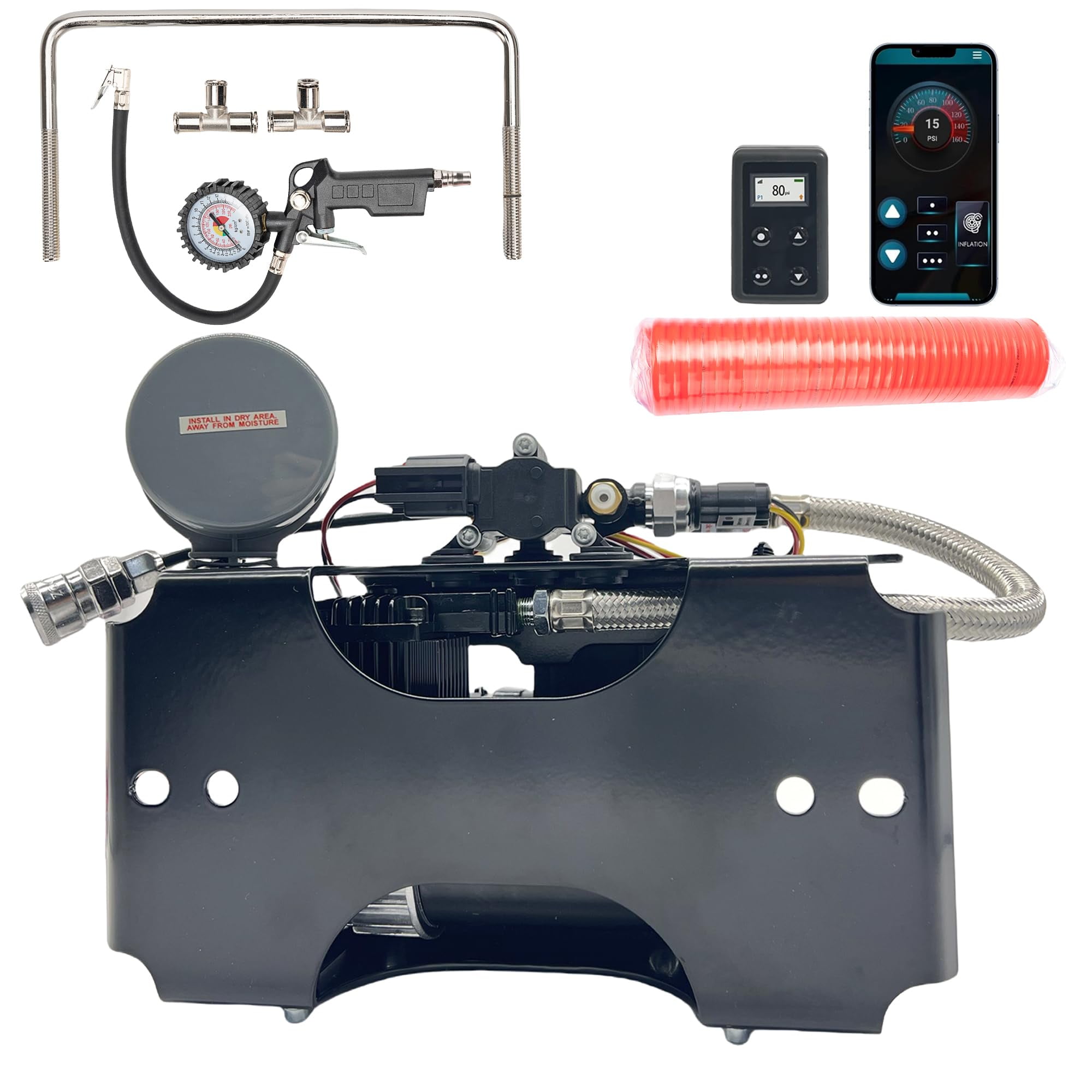 25980EZ Air Suspension Compressor System, Upgraded Wireless Compressor ...