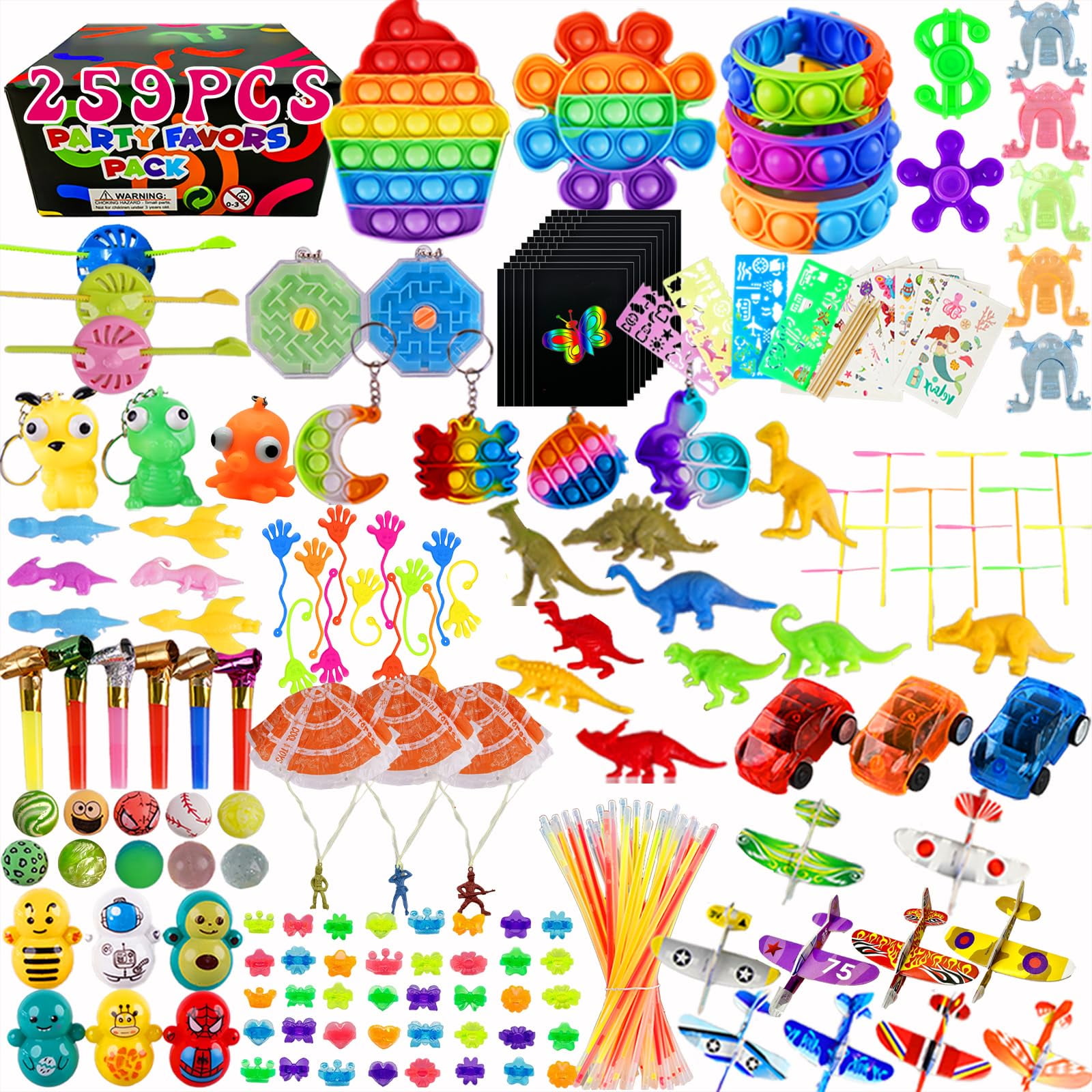 259Pcs Party Favors Pack For Kids,Goodie Bags Fillers For Kids Birthday ...