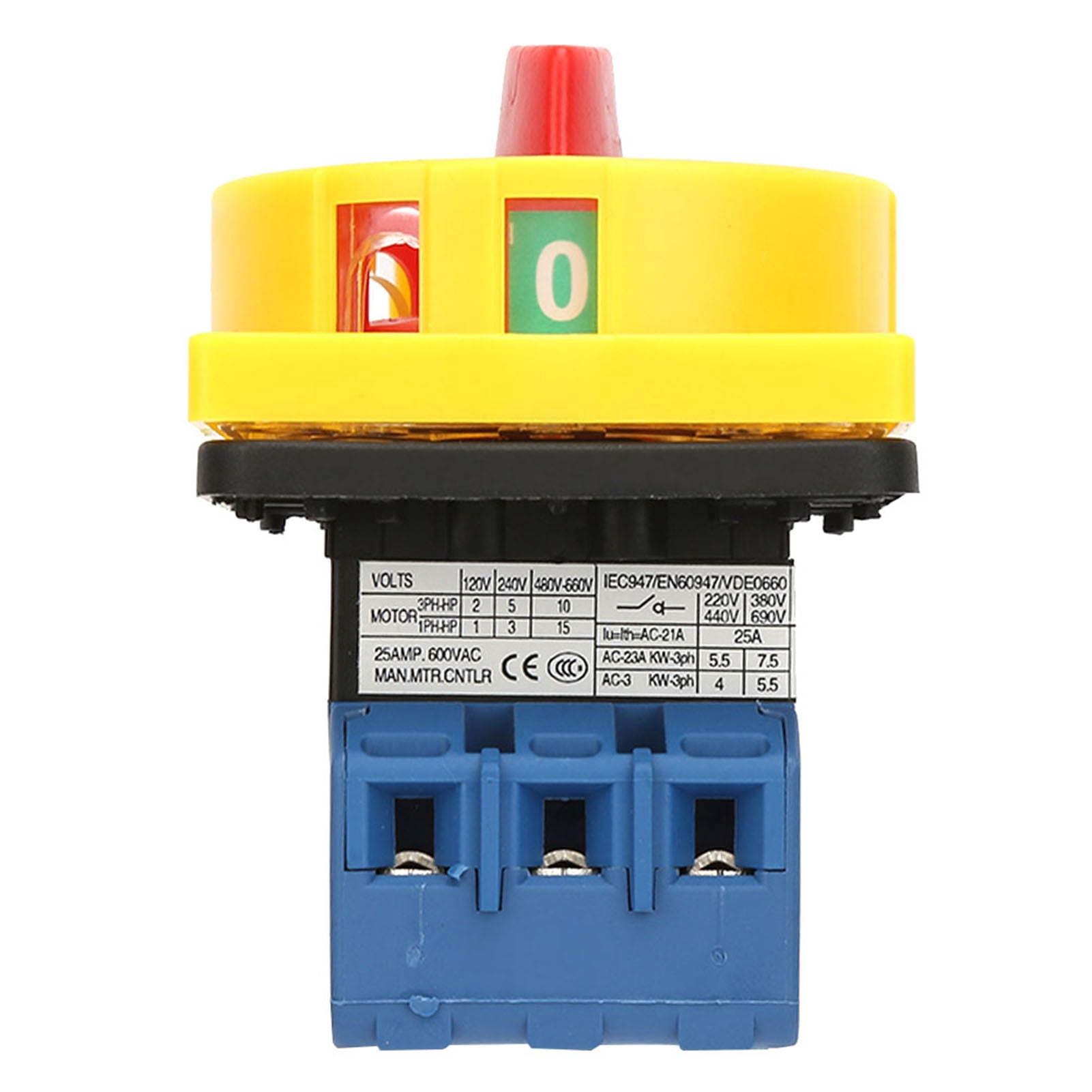 Neyseki 25A/32A Load Circuit Breaker Switch 3-Pole 2-Position Rotary ...