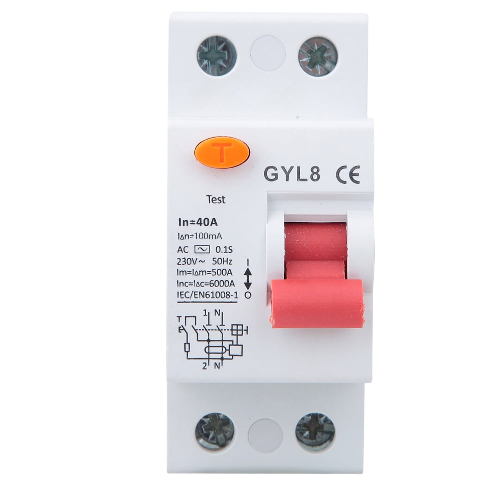 25A/40A/63A Residual Current Circuit Breaker Leakage Protection, 230VAC 40A Electrical Safety ...
