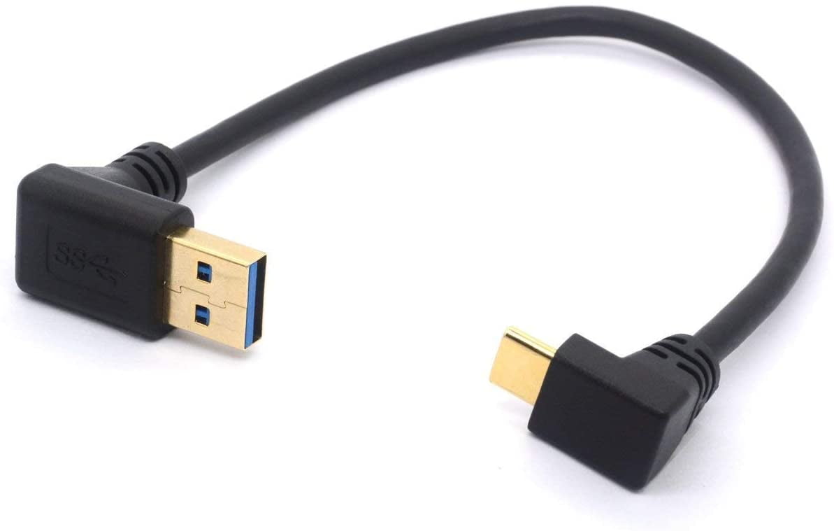 25CM USB Type C Extension Cord Gold Plated USB 3.0 Male to 90 Degree Up ...