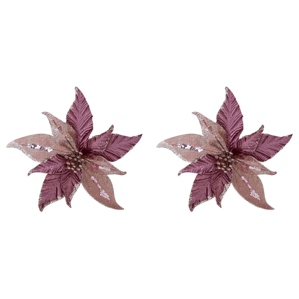 25Cm Mesh Fabric Sequin Simulation Christmas Flower Christmas Tree ...