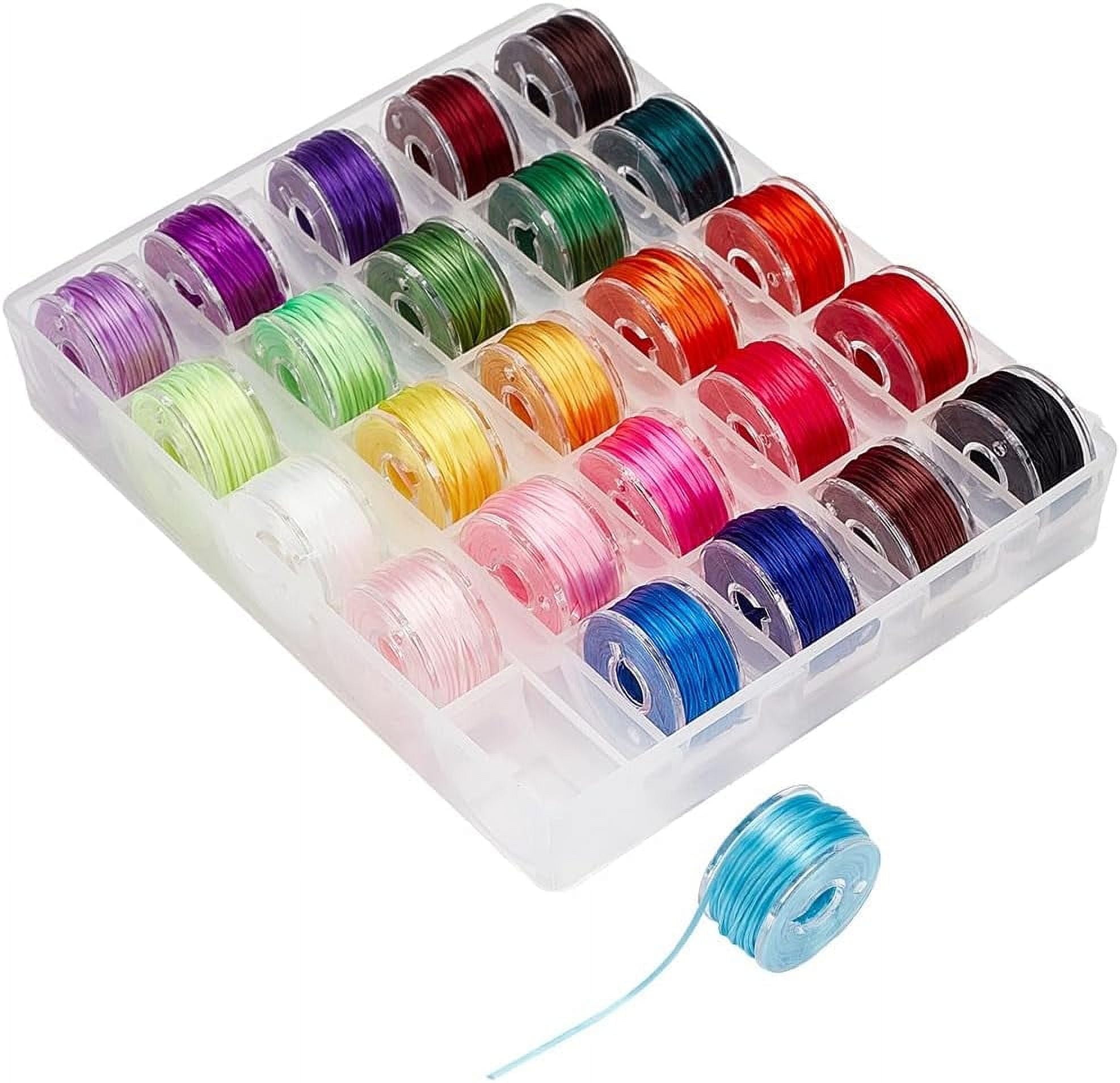 25Colors Flat Stretch Crystal Thread 1mm Stretch Beading Thread Elastic ...