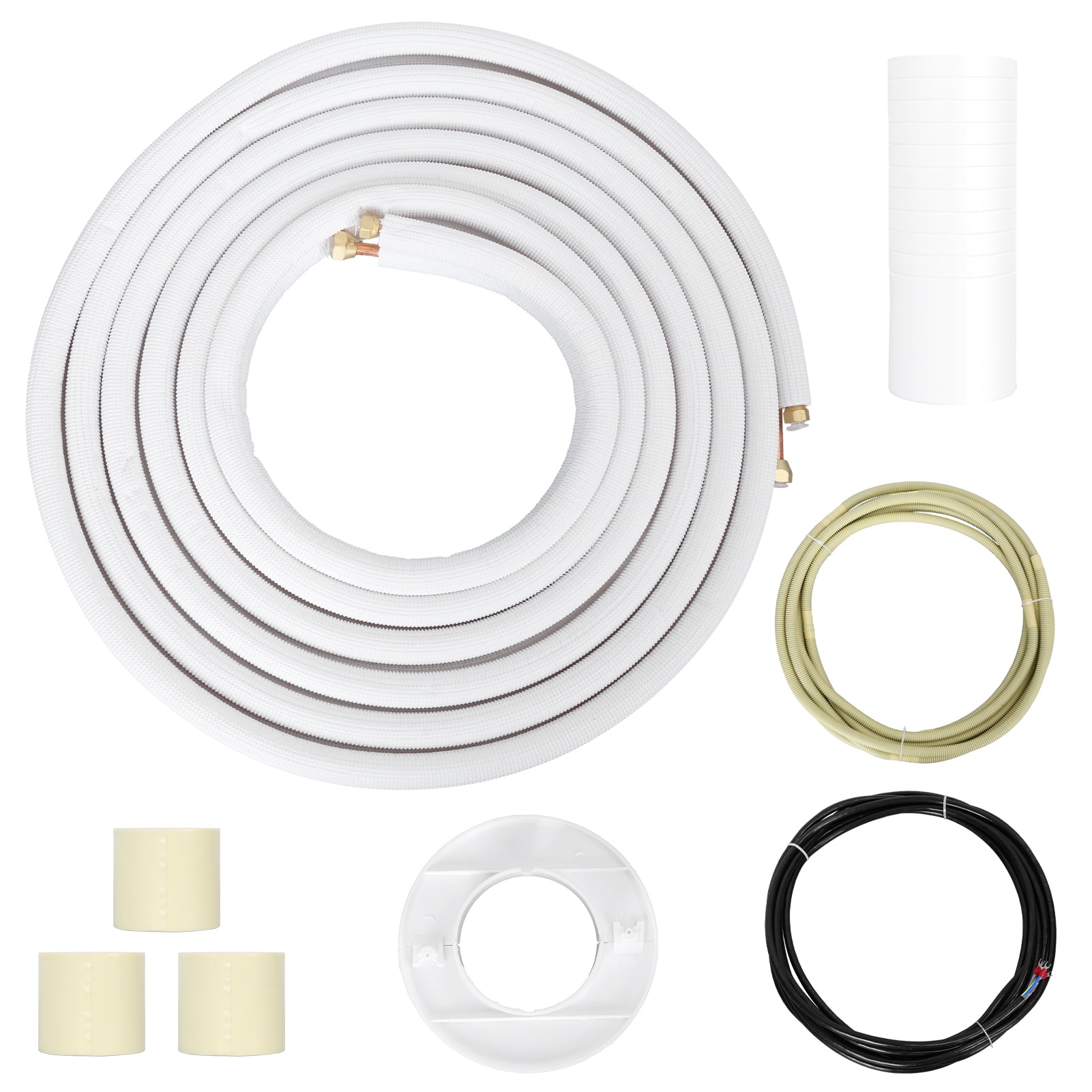25FT 1/4"×3/8" PE Insulated Mini Split Line Set – Flared Nuts HVAC ...