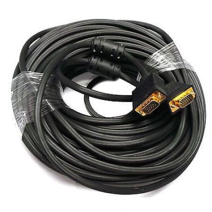 25FT 15PIN GOLD PLATED BLACK SVGA VGA ADAPTER Monitor Male Cable CORD ...