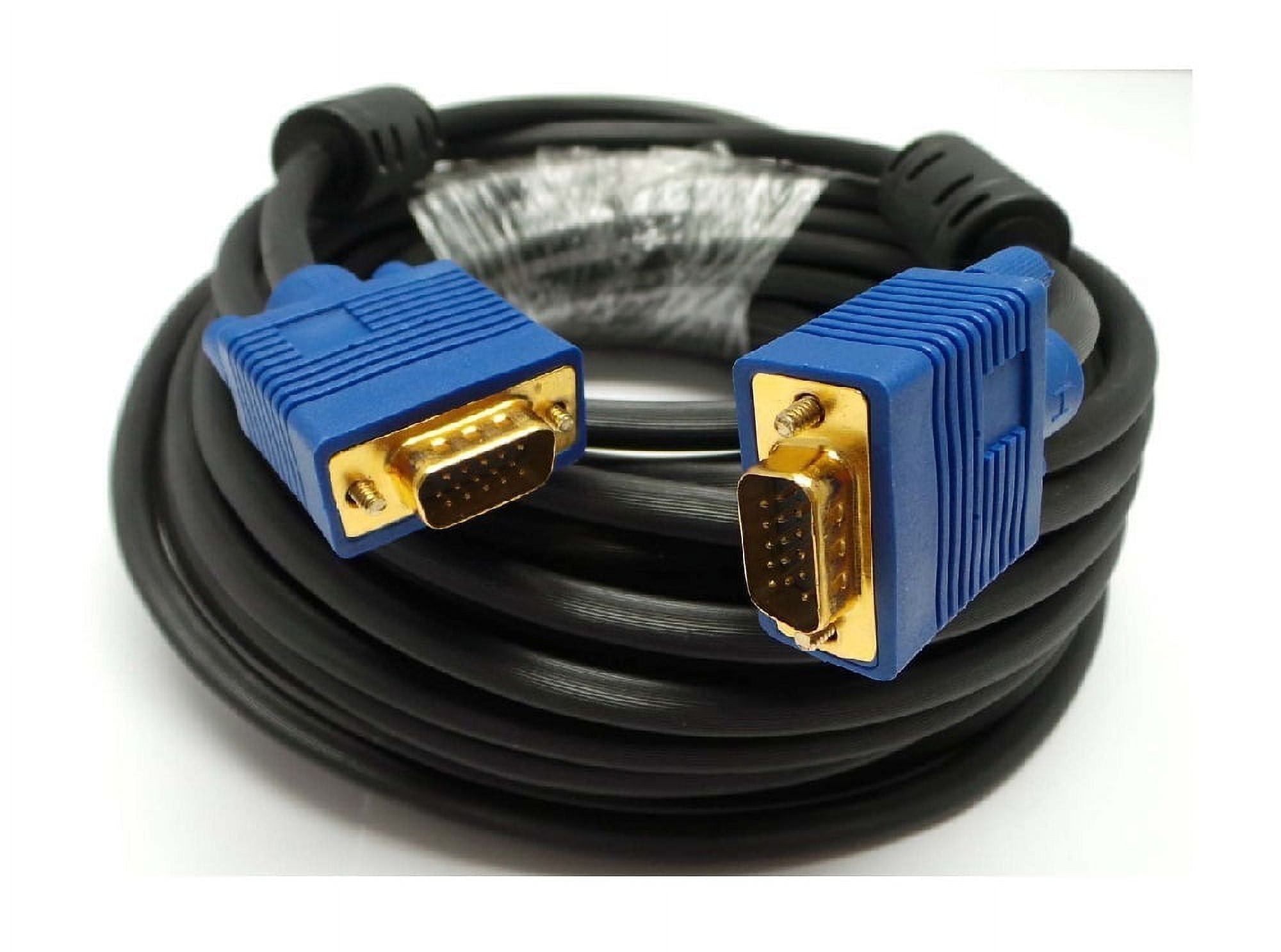 25FT 15PIN Gold Plated Blue SVGA VGA Adapter Monitor Male Cable Cord ...