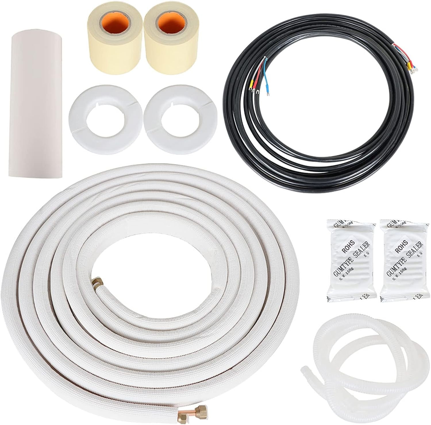 25FT Air Conditioning Copper Tubing Hose Extension 1/4" and 3/8" Twin ...