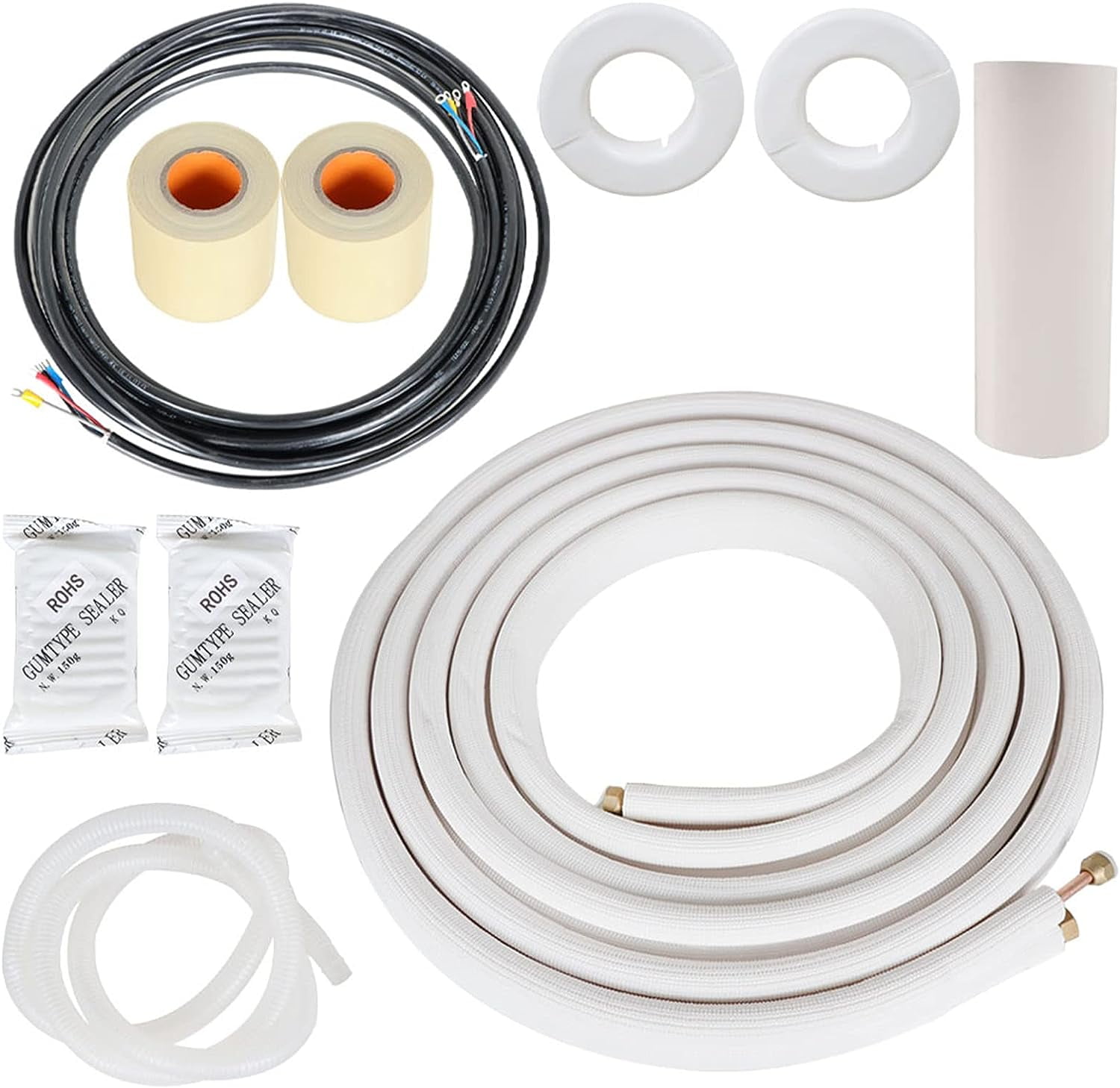 25FT Air Conditioning Copper Tubing Hose Extension 3/8" and 5/8" Twin ...