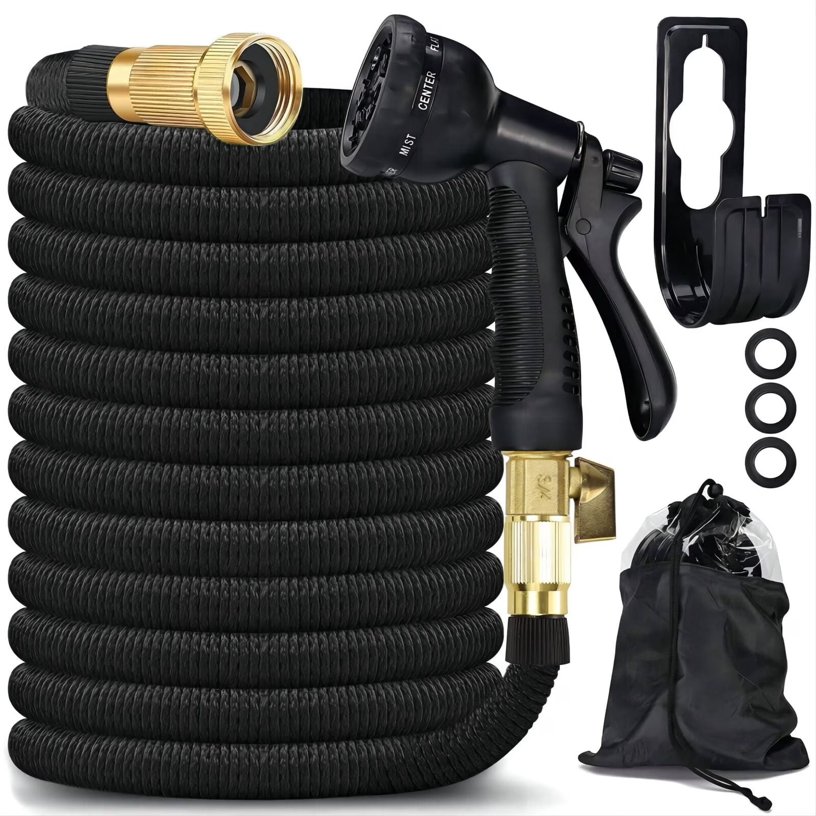 25FT Expandable Water Hose – Flexible Lightweight No-Kink Garden Hose ...
