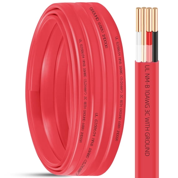 25FT NM-B 10/3 Wire with Ground,10/3 10 Gauge 3 Conductor Wire,10-3 ...