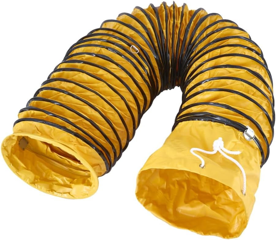 25FT PVC Flexible Duct Pipe with S Hook and Steel Support for HAVC ...